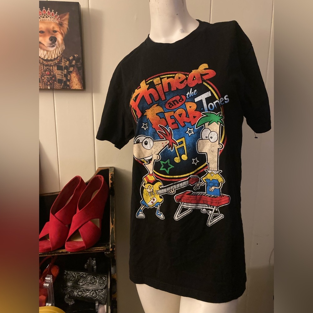 Rare Vintage Phineas Ferb Double Sided Ferb-Tones T-S… - Gem
